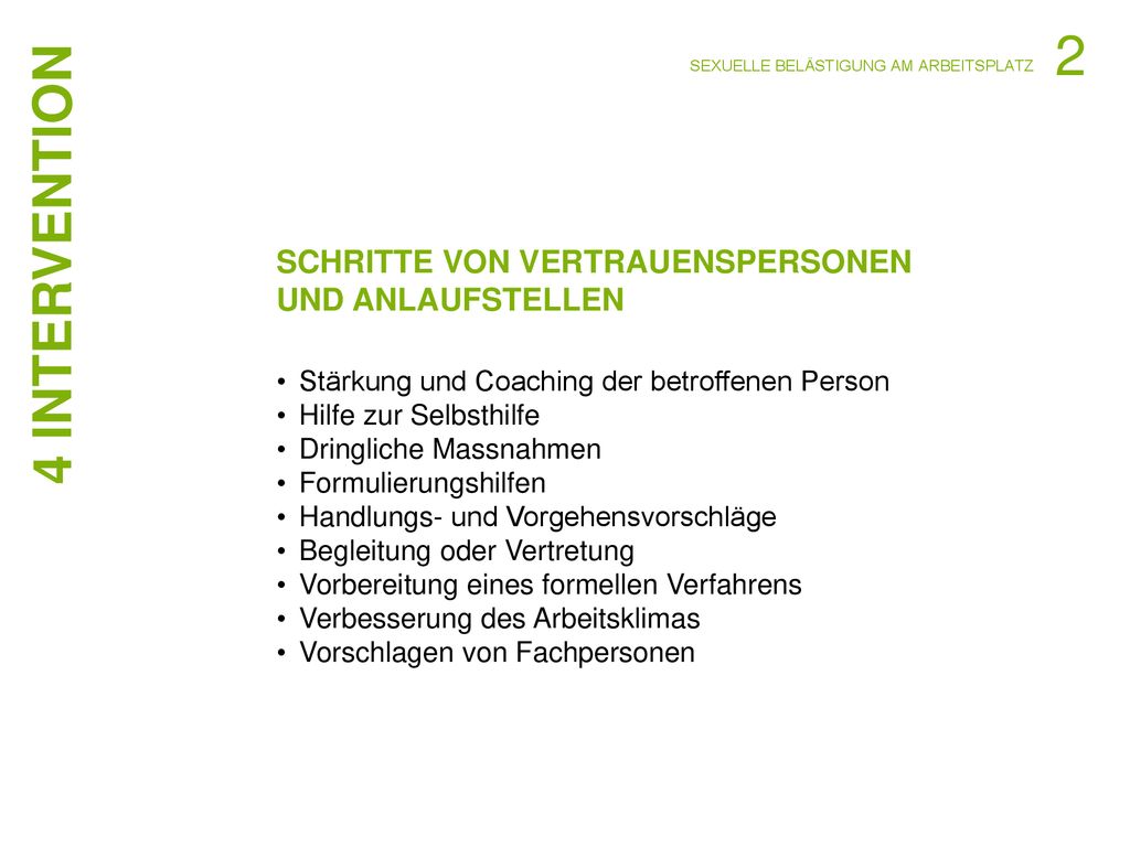 Sexuelle Belästigung Am Arbeitsplatz 4 Intervention Ppt Herunterladen