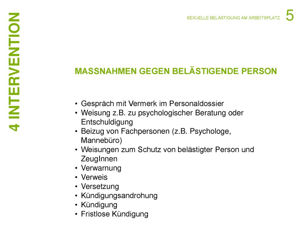 Sexuelle Belästigung Am Arbeitsplatz 4 Intervention Ppt Herunterladen
